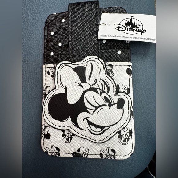 Disney | Bags | Disney Parks Minnie Mouse Winking Black And White Rfid ...